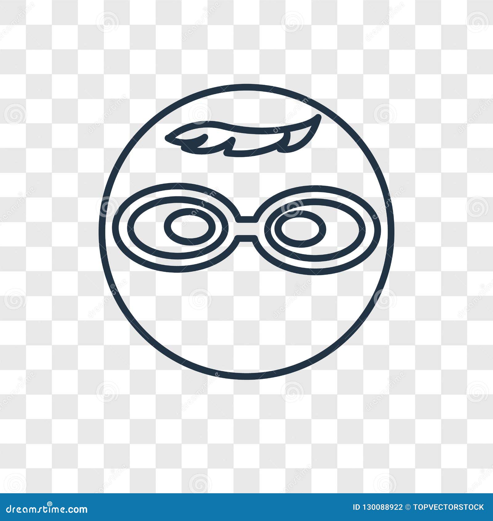 Nerd Concept Vector Linear Icon Isolated on Transparent Background ...