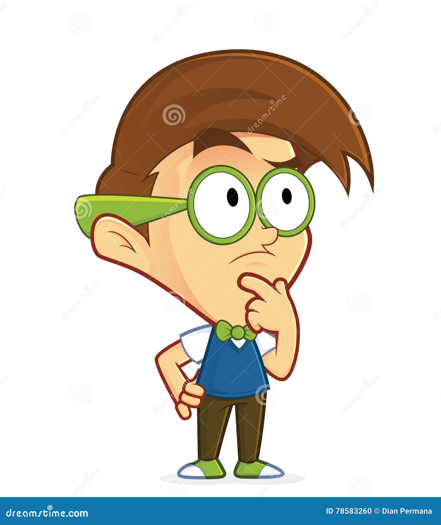 Nerd die geek denken vector illustratie. Illustration of persoon - 78583260