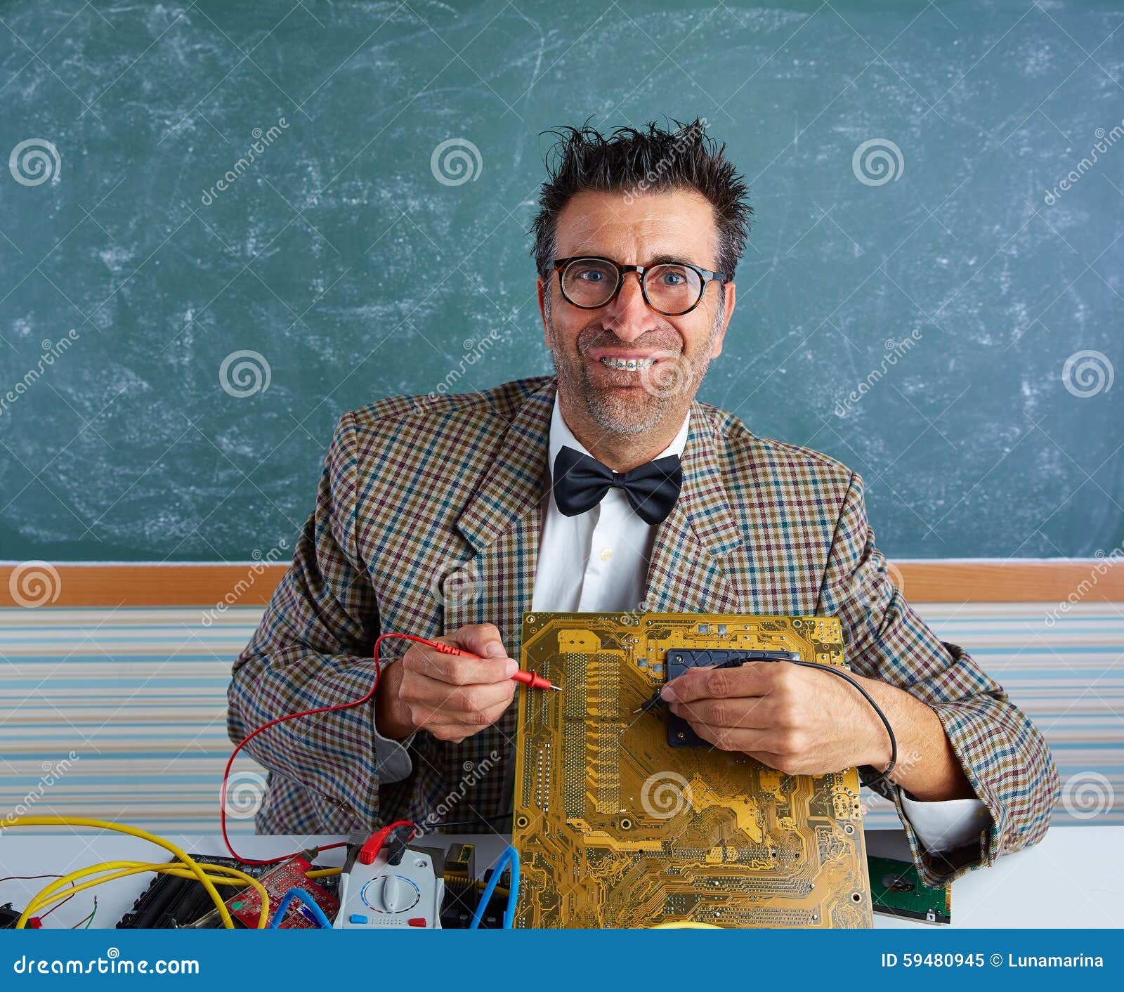 Nerd Electronics Technician Silly Expression PCB Stock Image - Image of ...