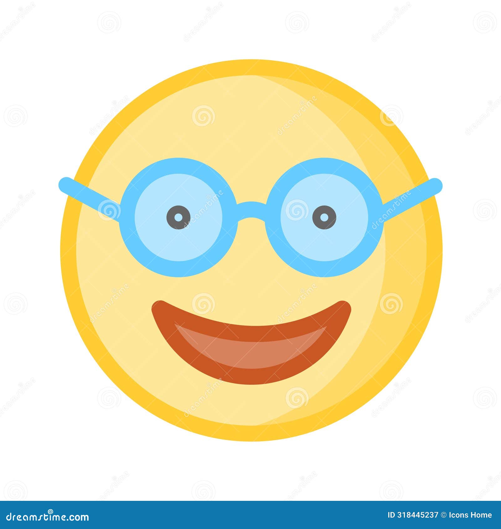 Nerd Emoji. Happy Emotion. Rabbit Smile Emoticon. Cartoon Style. Vector ...