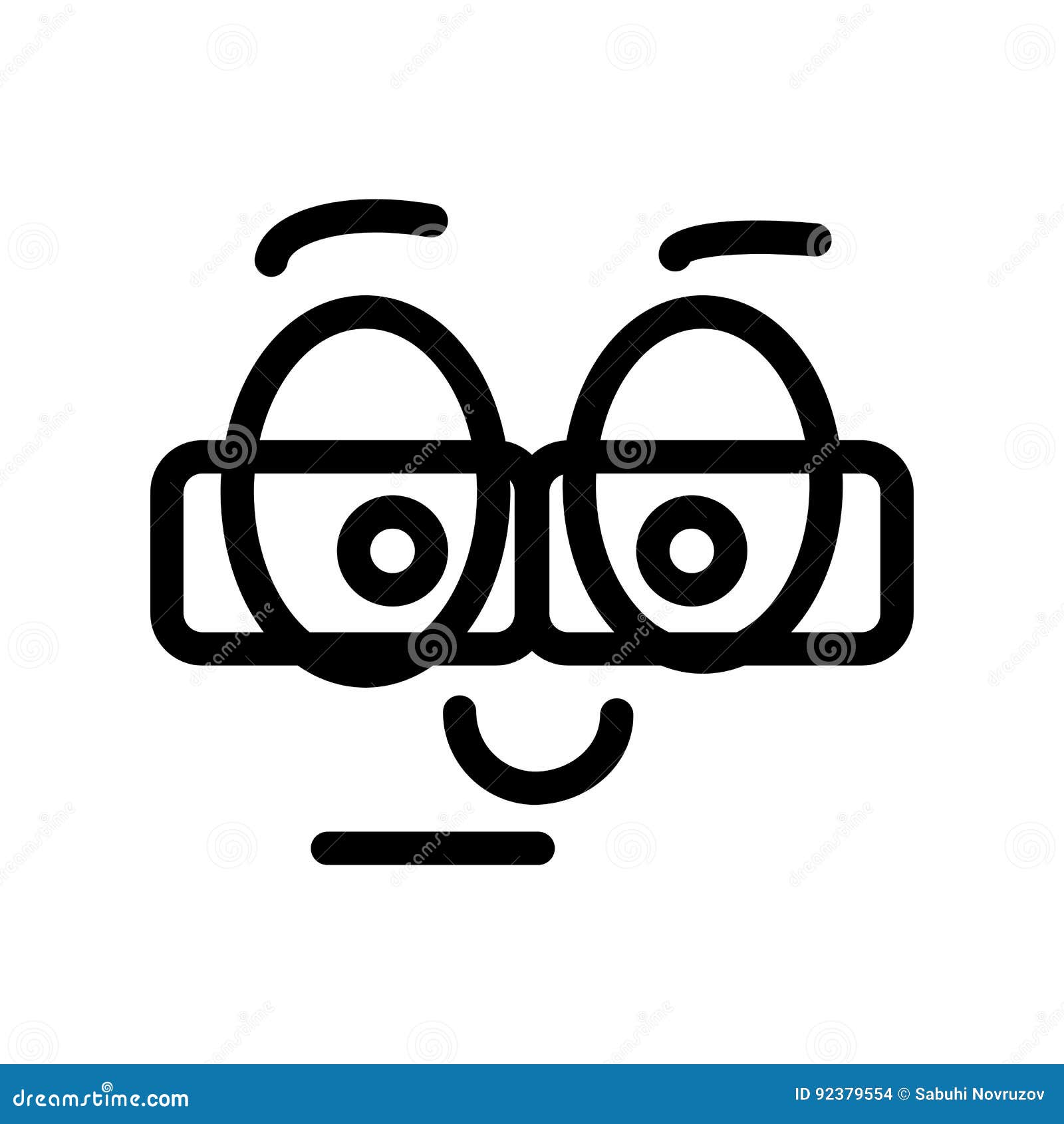 Nerd Emoticon. Vector Smiley. Stock Vector - Illustration of geek ...