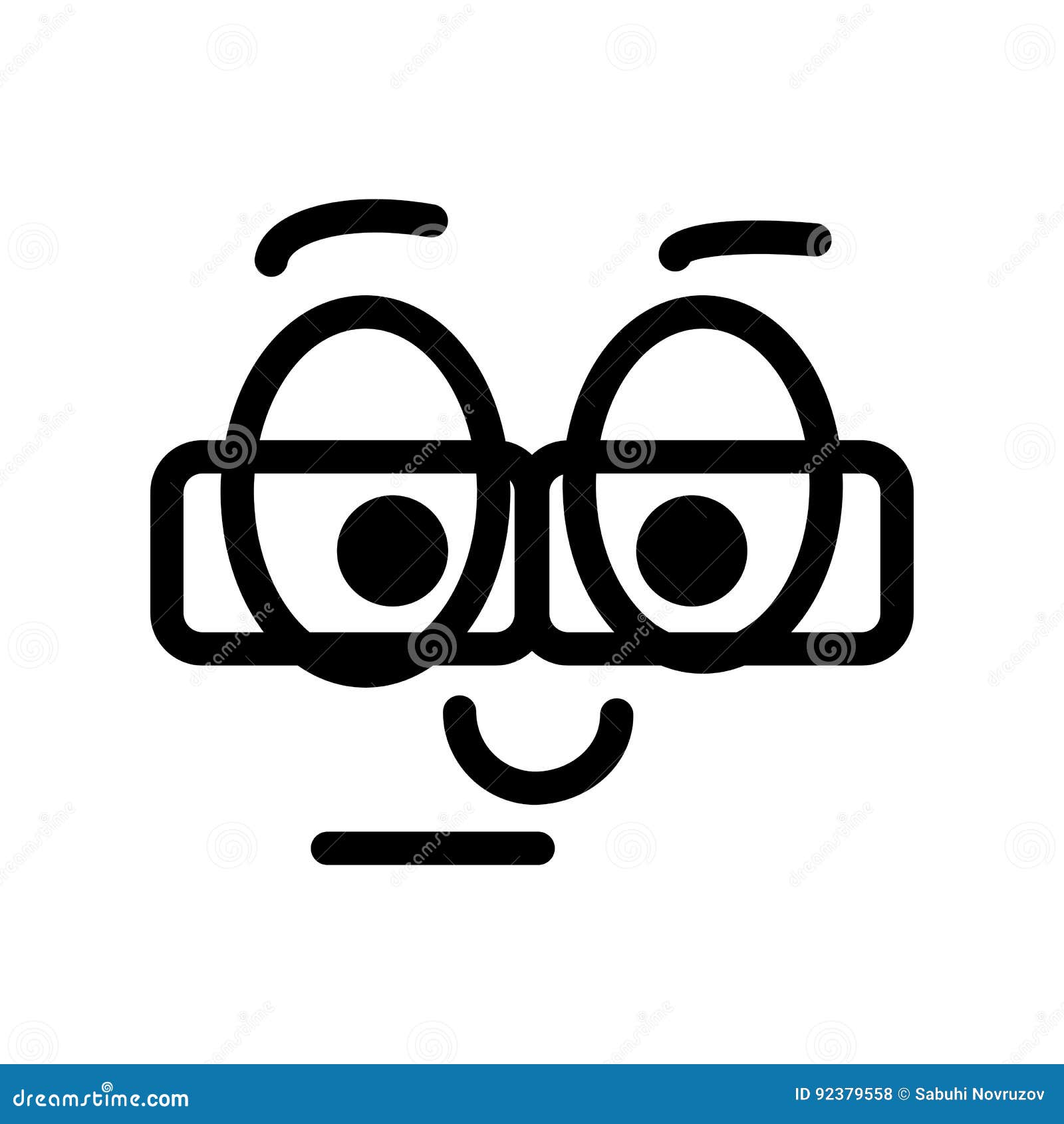 Nerd Emoticon Outline Icon. Vector Illustration | CartoonDealer.com ...