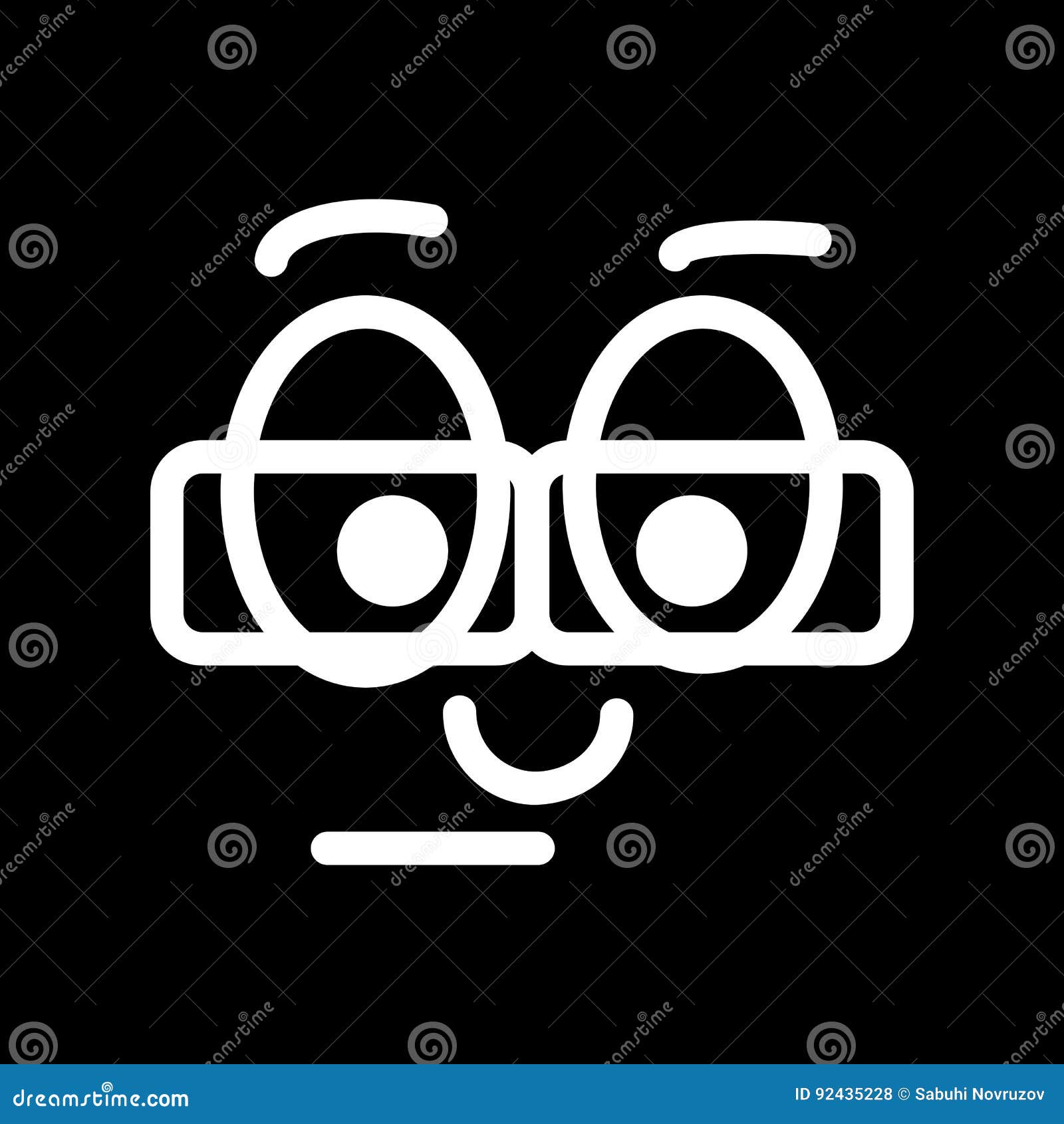 Nerd Emoticon. Vector Smiley. Stock Vector - Illustration of holding ...
