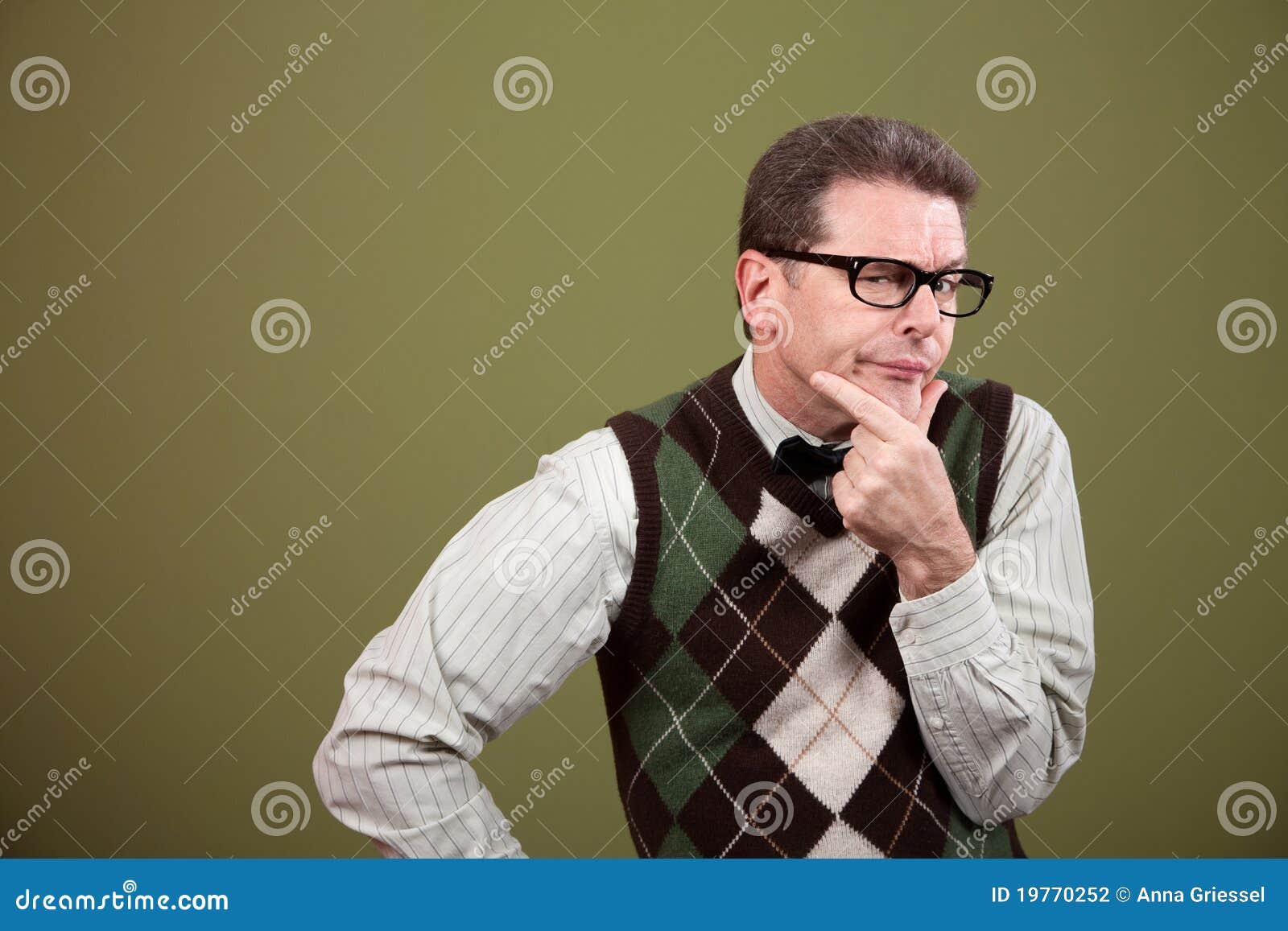 Nerd Expressing Doubt stock photo. Image of handsome - 19770252