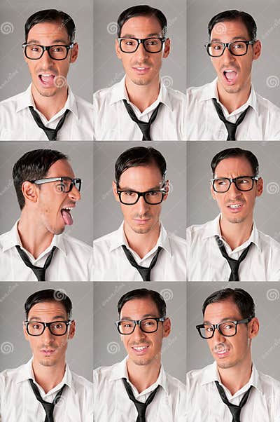 Nerd expressions stock photo. Image of funny, group, camera - 17868354