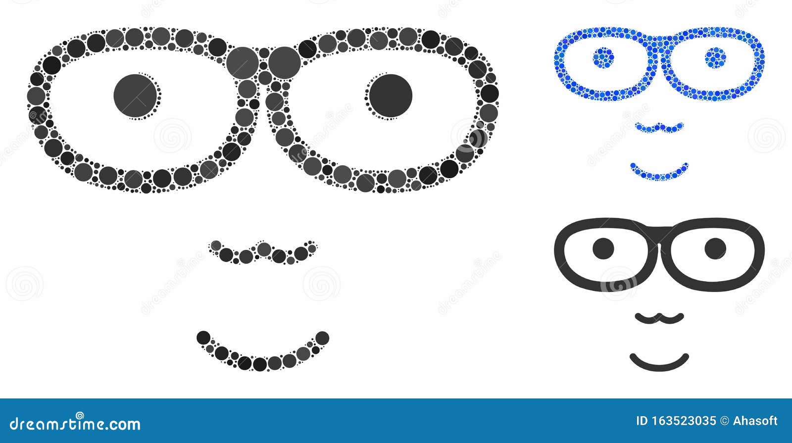 Nerd Face Emoji, Clever Emoticon With Glasses. Geek Or Student Stock ...
