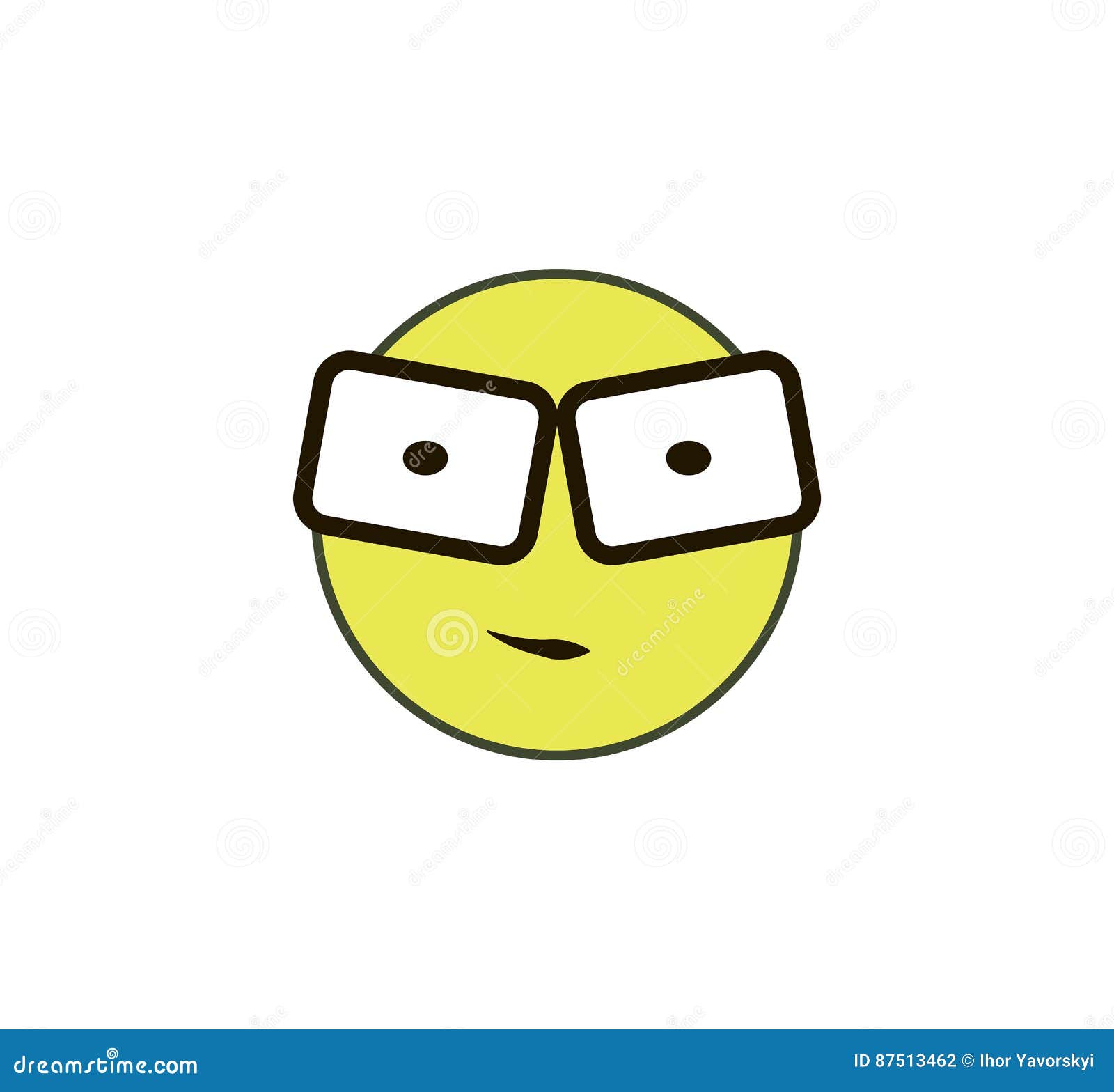 Nerd face on a white stock vector. Illustration of icon - 87513462