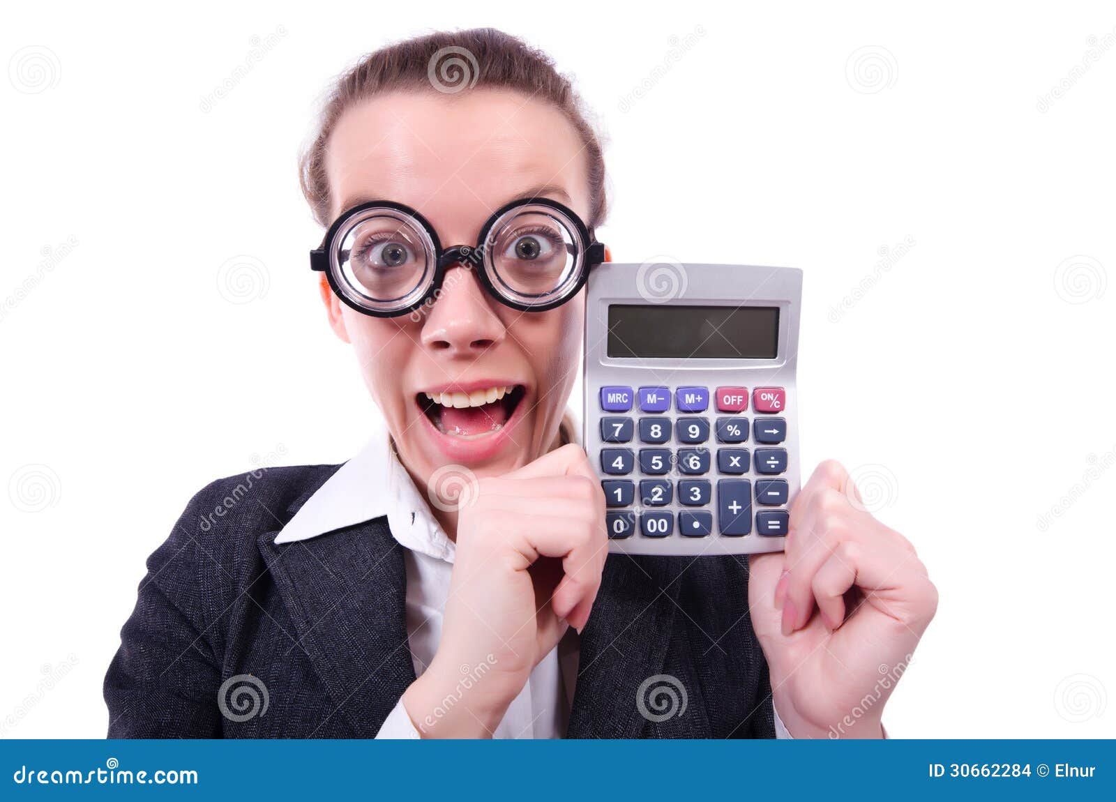 Nerd female accountant stock photo. Image of beautiful - 30662284