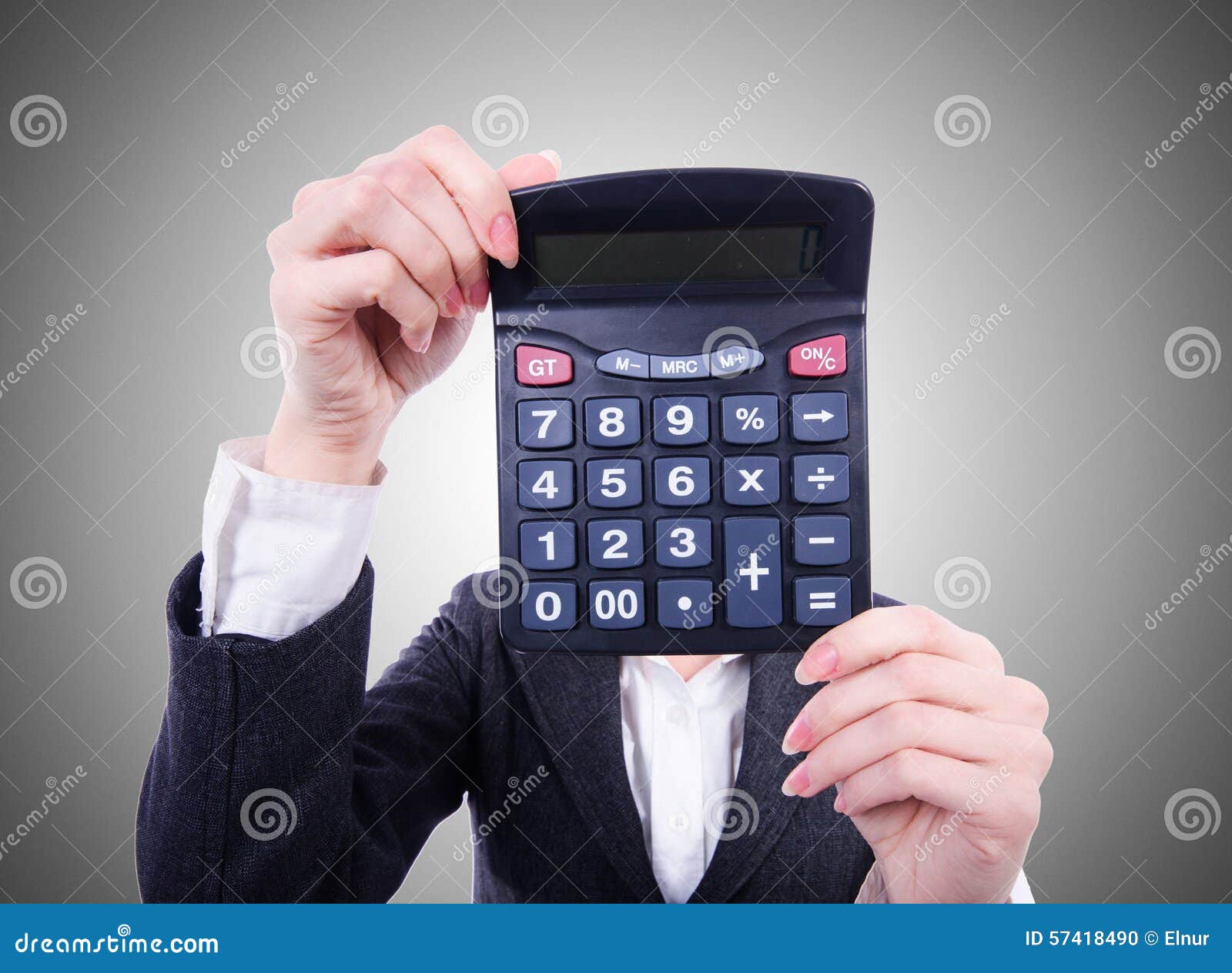 Nerd Female Accountant with the Calculator Stock Photo - Image of funny ...