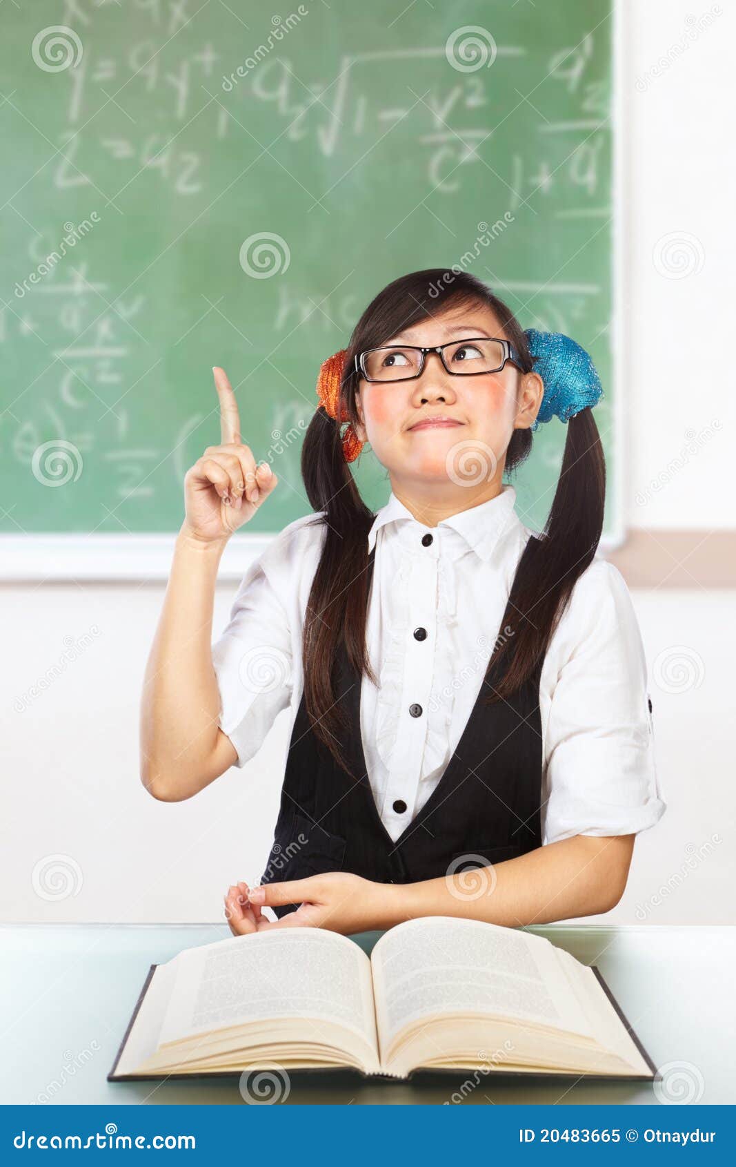 Nerd female student stock image. Image of uniform, woman - 20483665