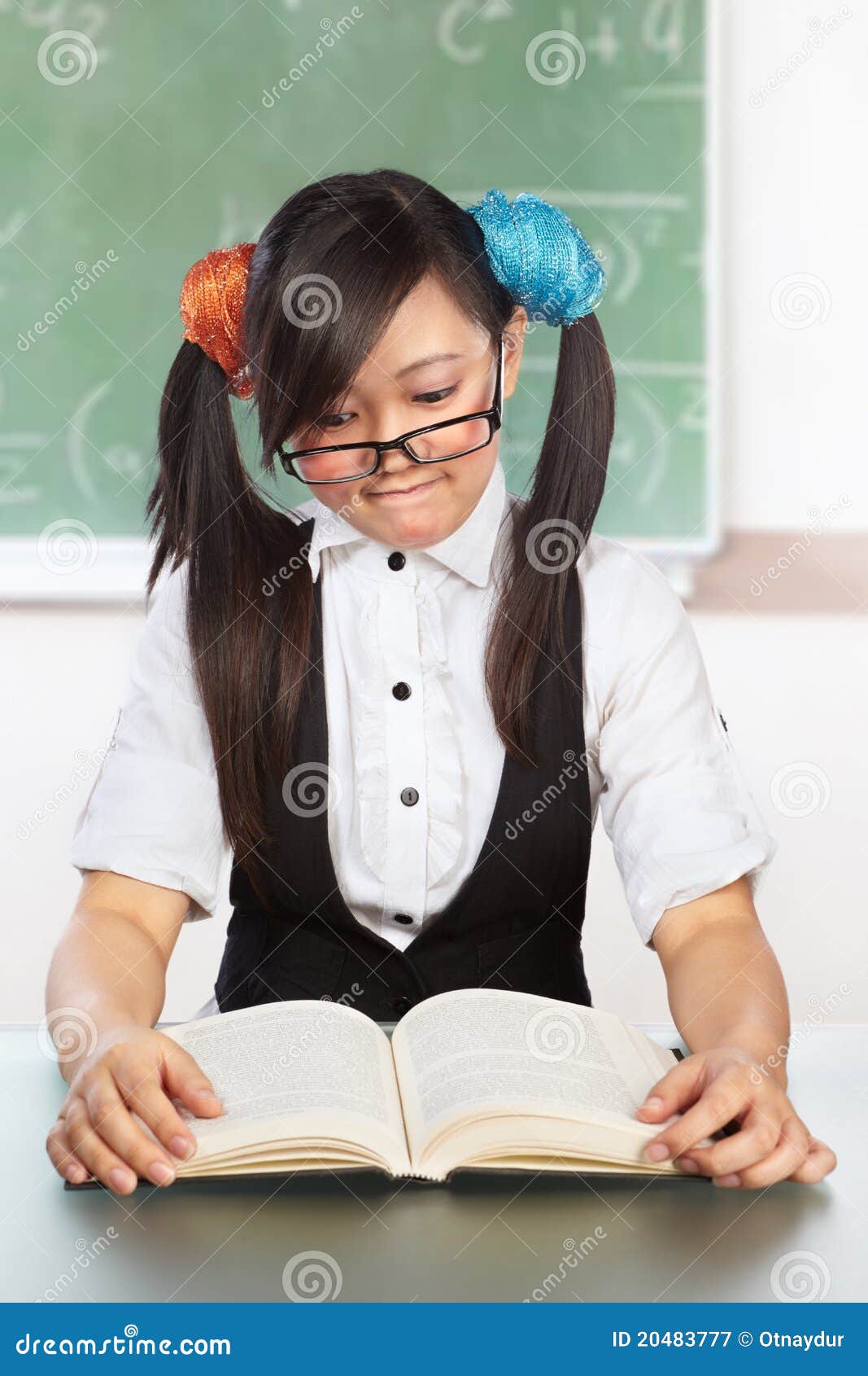 Nerd female student stock image. Image of pony, college - 20483777