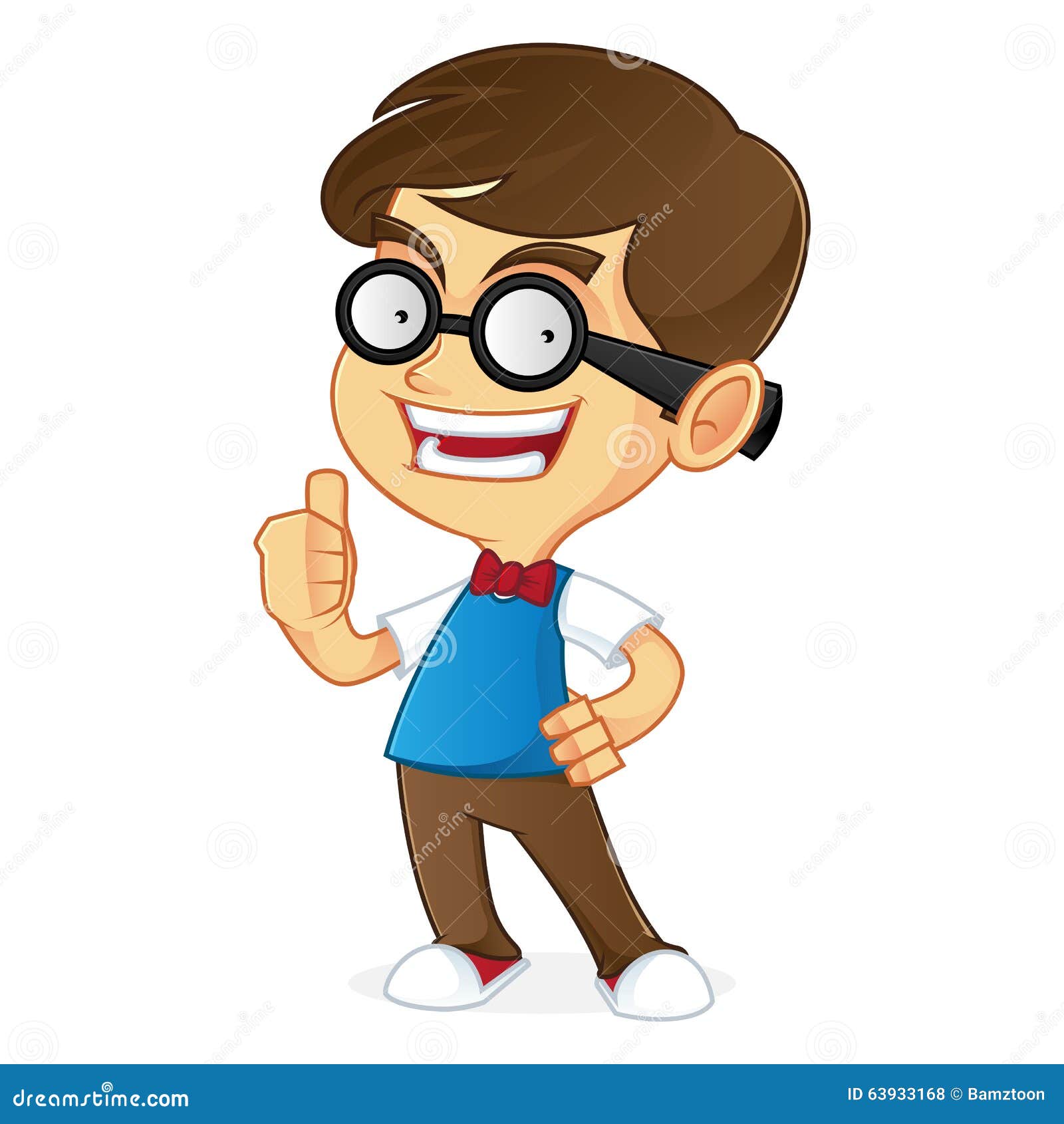 Nerd Geek giving thumb up stock vector. Illustration of male - 63933168