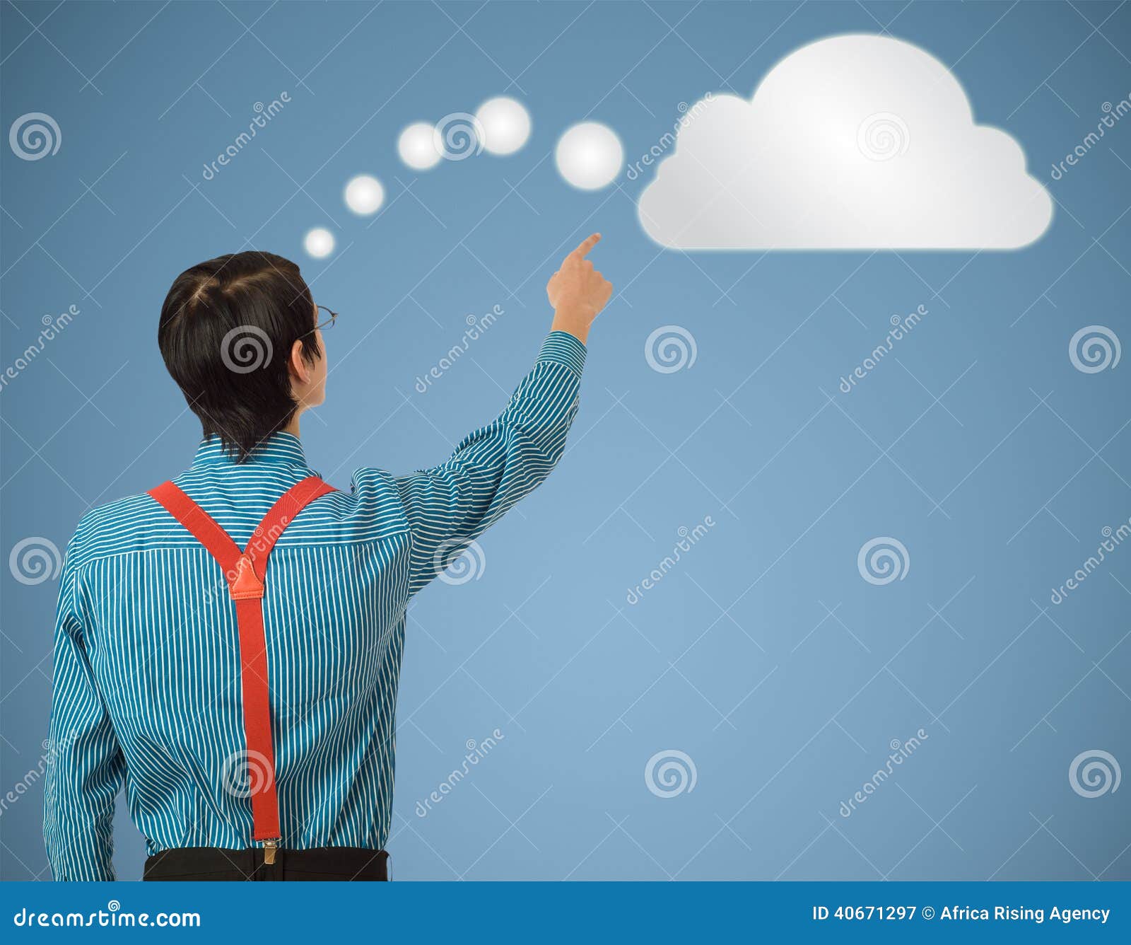 Nerd Geek Businessman Thinking Cloud or Computing Stock Image - Image ...