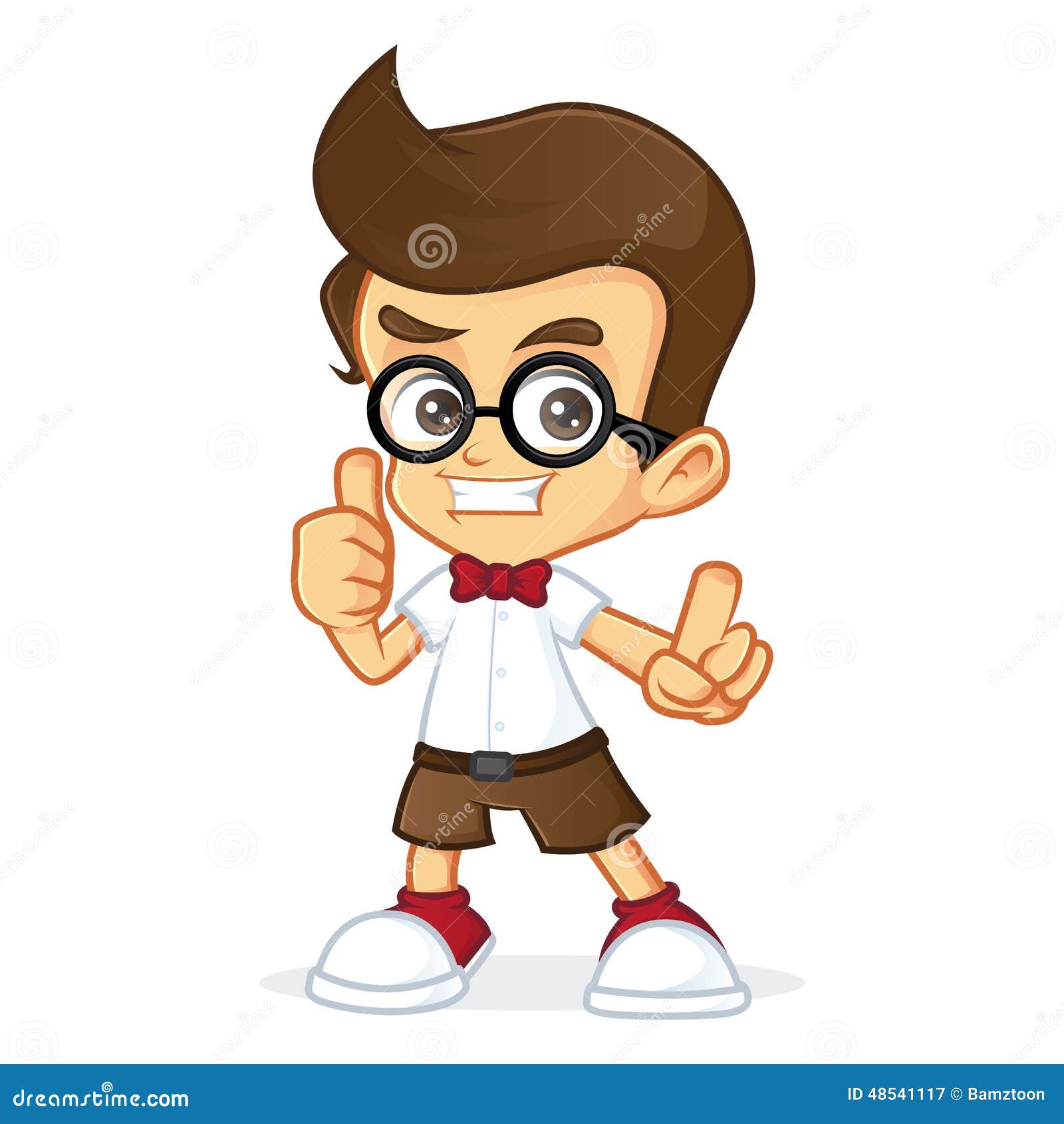 Nerd Geek giving thumb up stock vector. Illustration of point - 48541117
