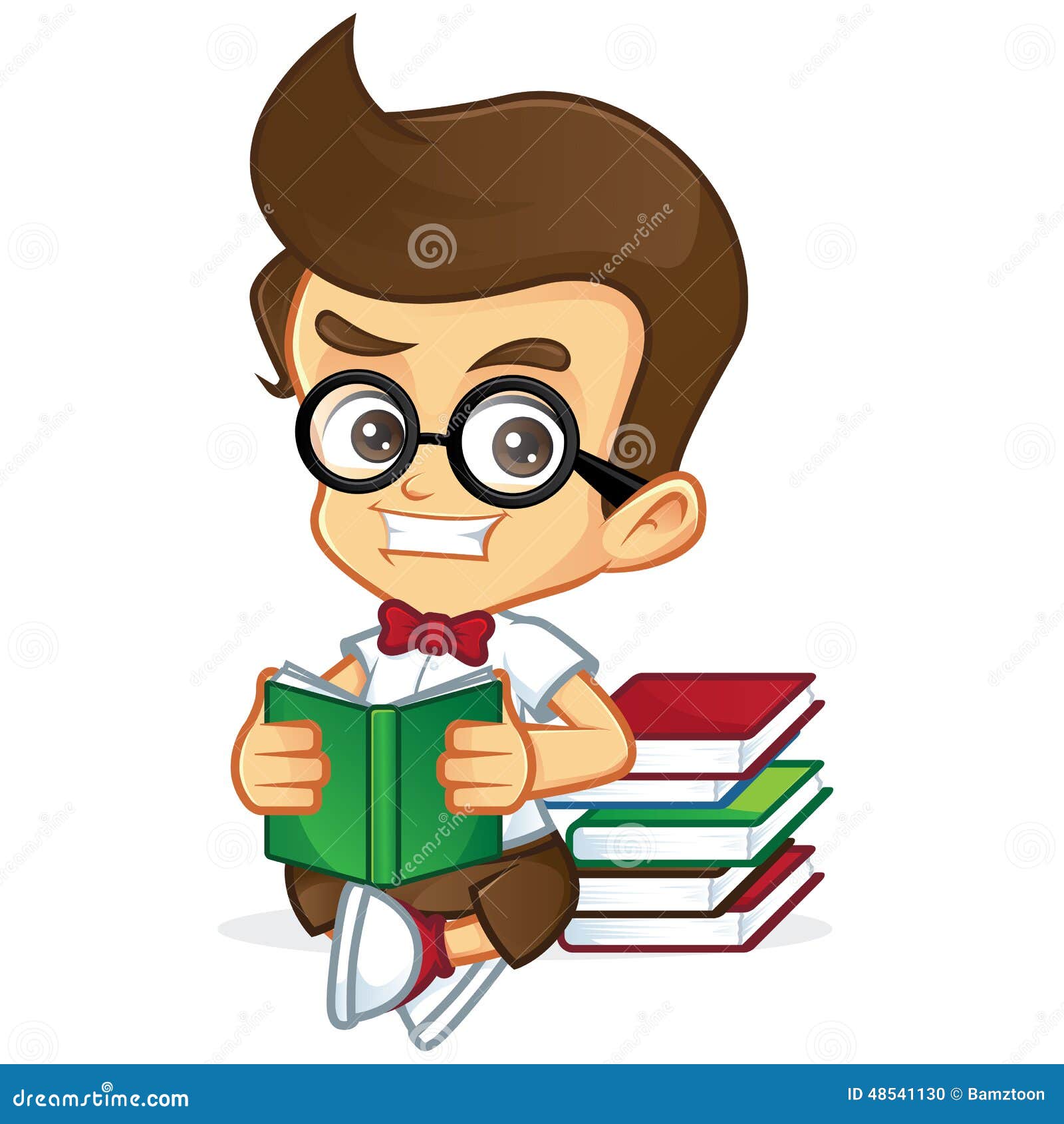 Nerd Geek read a book stock vector. Illustration of direction - 48541130