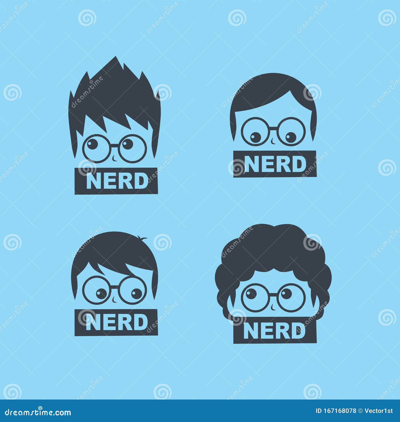 Nerd Geek Guy Cartoon Character Sign Logo Vector 向量例证 - 插画 包括有 字符, 怪杰 ...