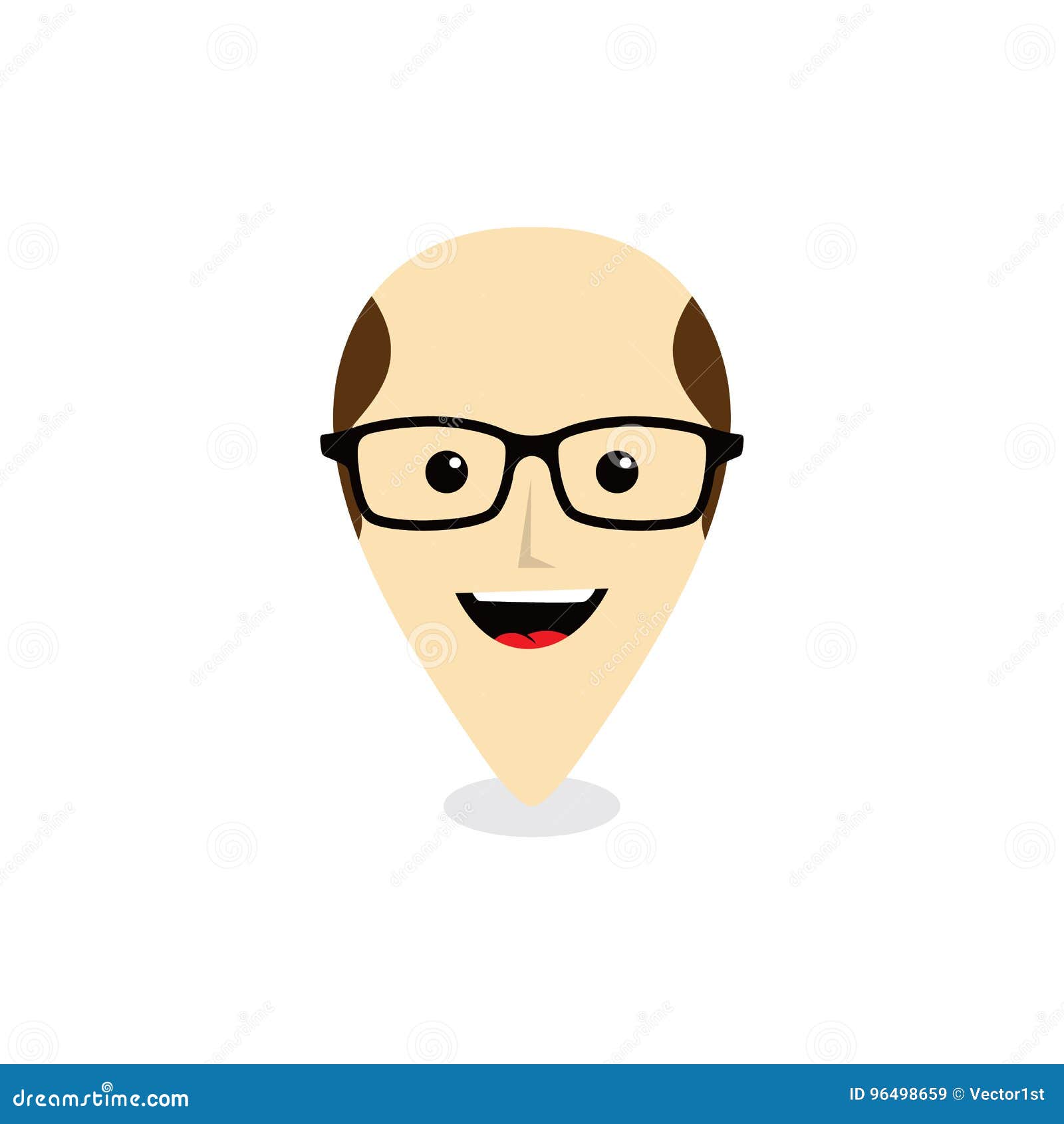 Nerd Geek Map Pin Locator - Location Marker Stock Vector - Illustration ...