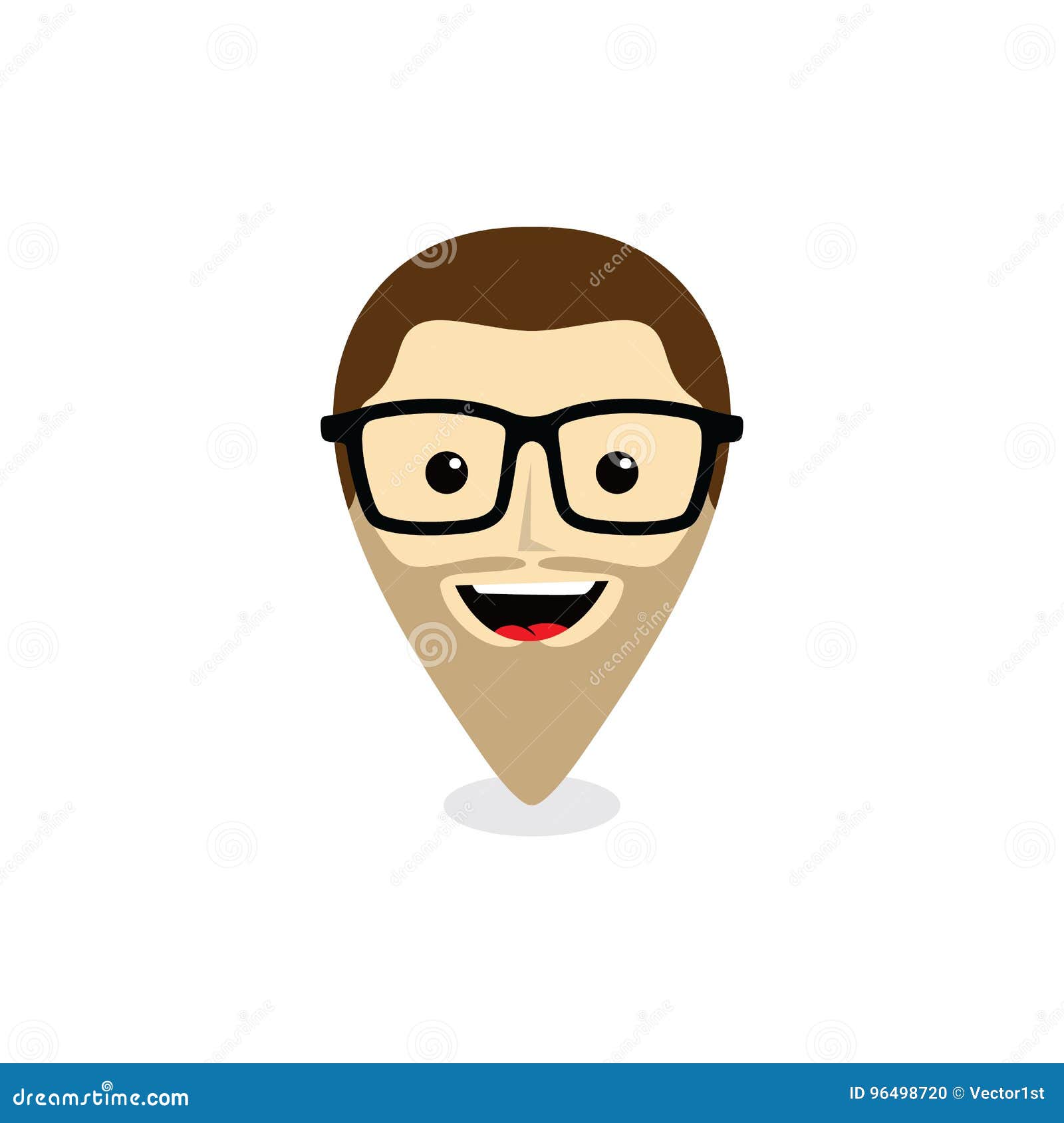 Nerd Geek Map Pin Locator - Location Marker Stock Vector - Illustration ...