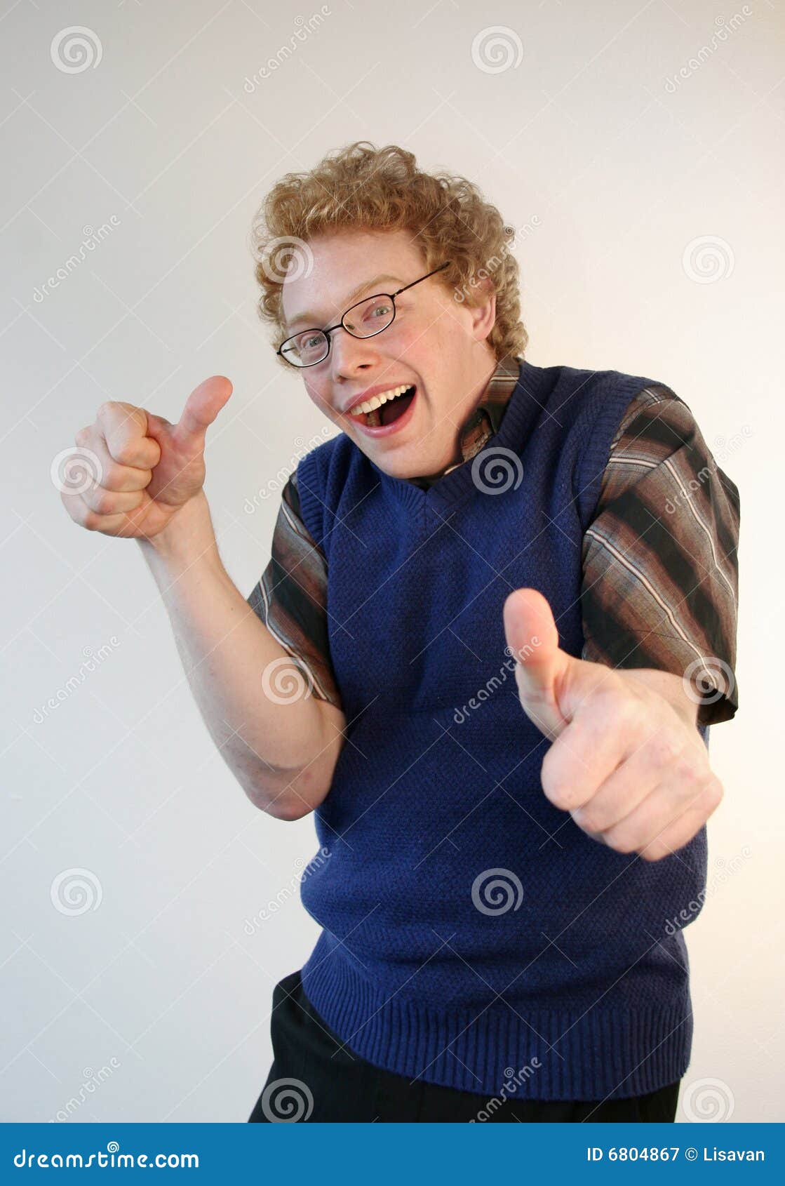 Nerd Giving Energetic Thumbs Up Stock Image - Image of thumb, funny ...