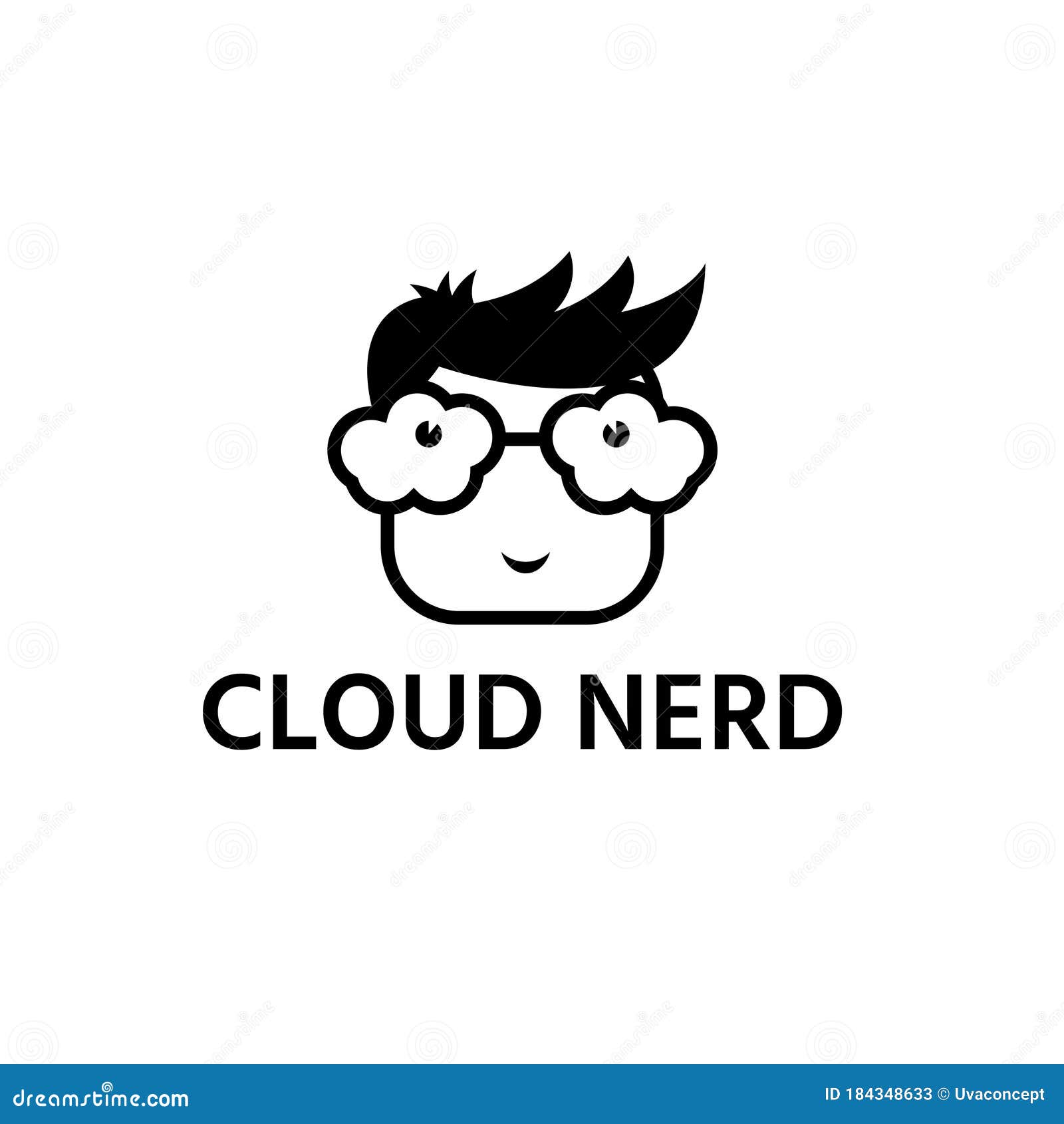 Nerd with Glasses Cloud Form Vector Design Template Stock Vector ...