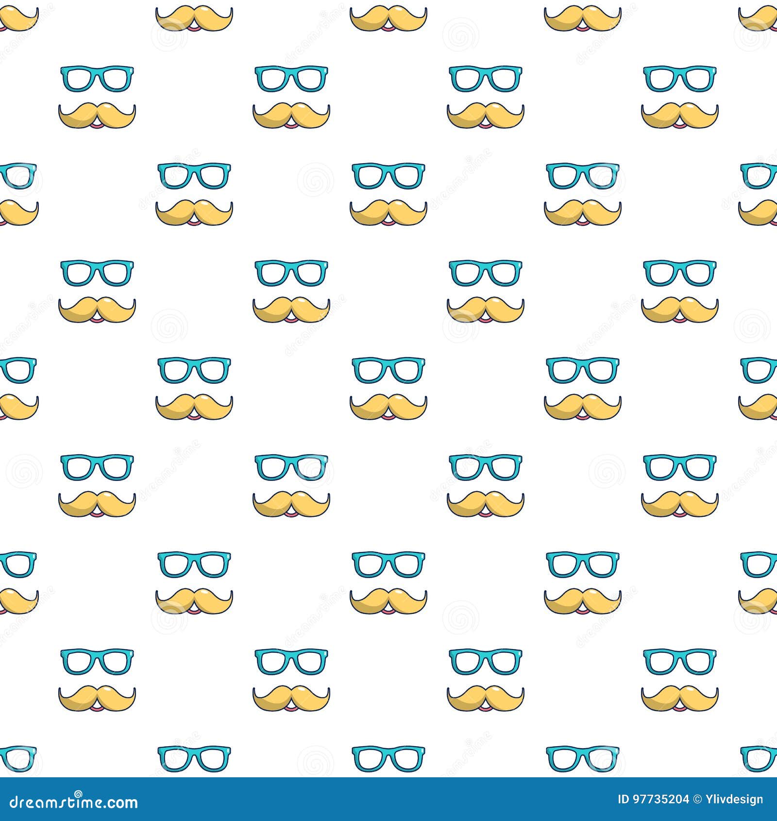 Nerd Glasses and Mustaches Pattern Seamless Stock Vector - Illustration ...