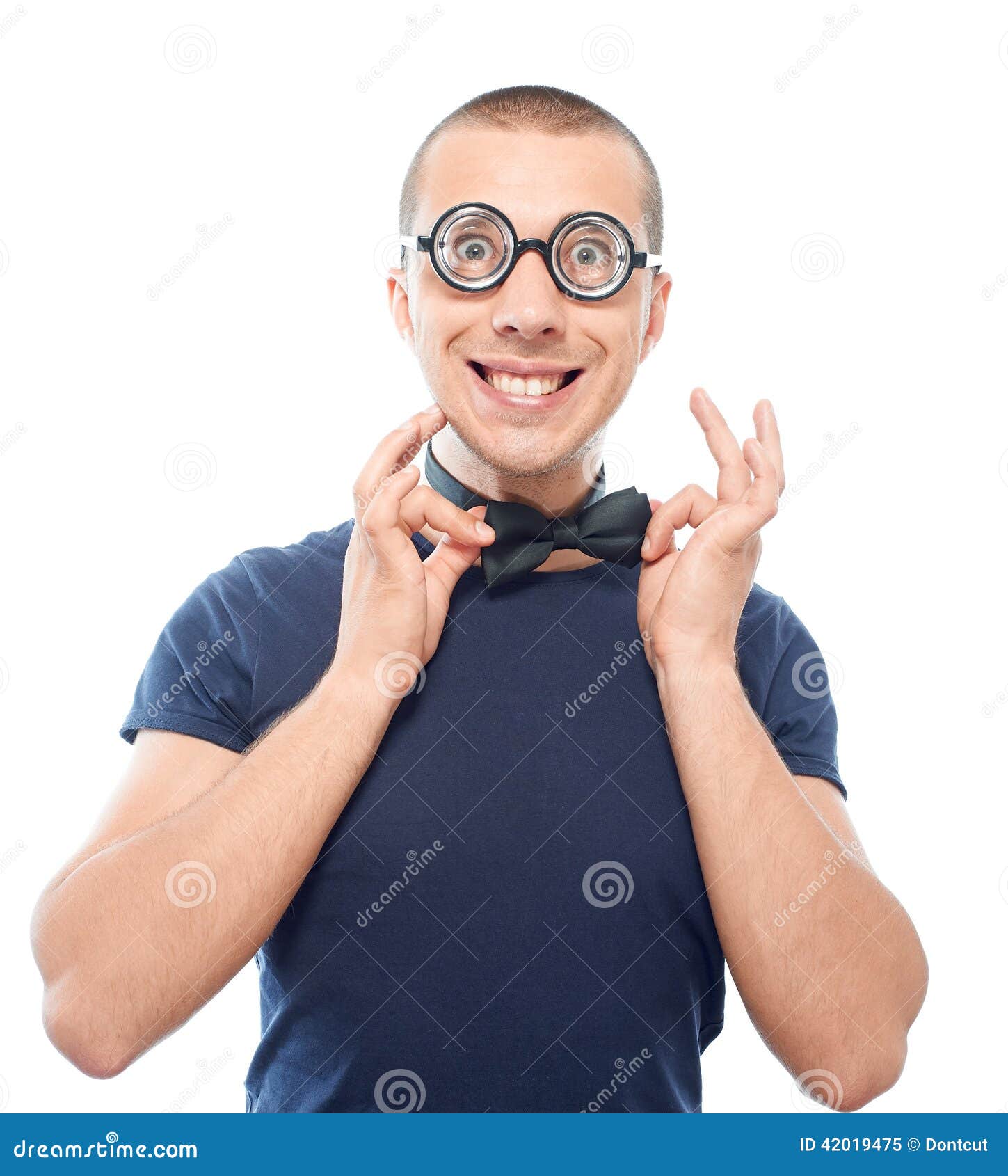 Nerd guy in bow tie stock image. Image of model, young - 42019475