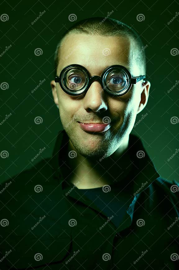 Nerd guy in glasses stock image. Image of elegant, humor - 42019741
