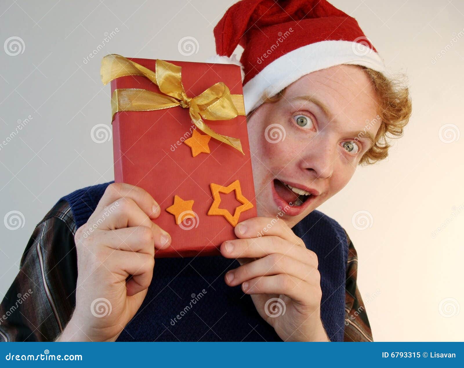 Nerd holding xmas present stock image. Image of father - 6793315