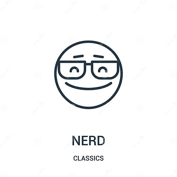 Nerd Icon Vector from Classics Collection. Thin Line Nerd Outline Icon ...