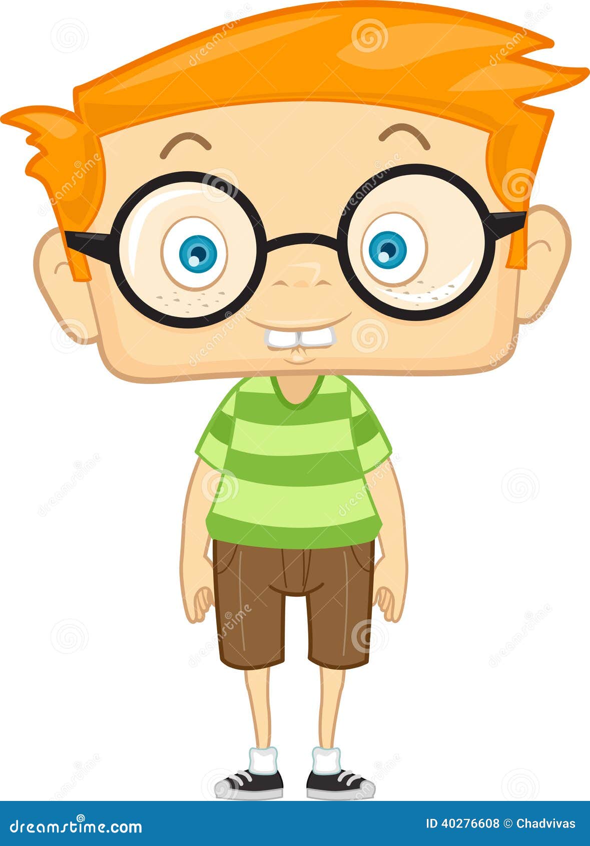 A Nerd Kid Boy stock illustration. Illustration of cartoon - 40276608