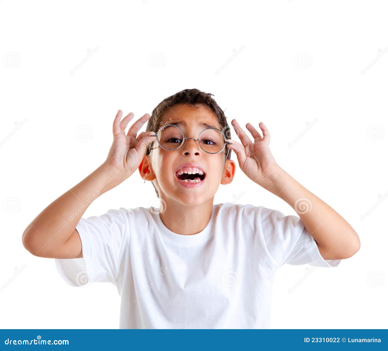 Nerd Kid with Glasses and Happy Expression Stock Photo - Image of ...