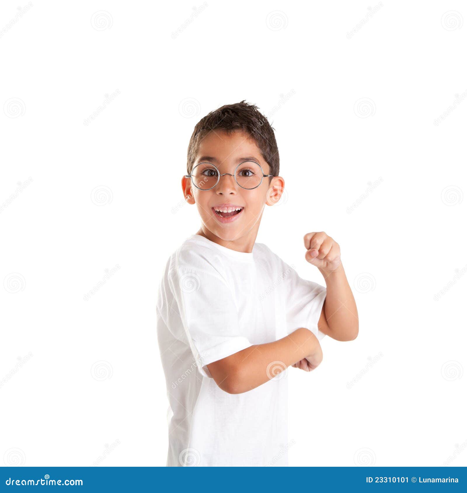 Nerd Kid with Glasses and Happy Expression Stock Image - Image of ...