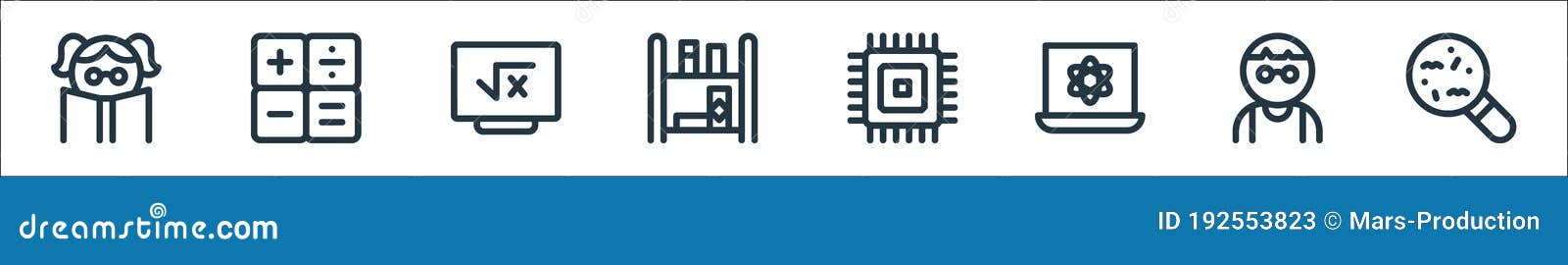 Nerd Line Icons. Linear Set Stock Vector - Illustration of calculation ...