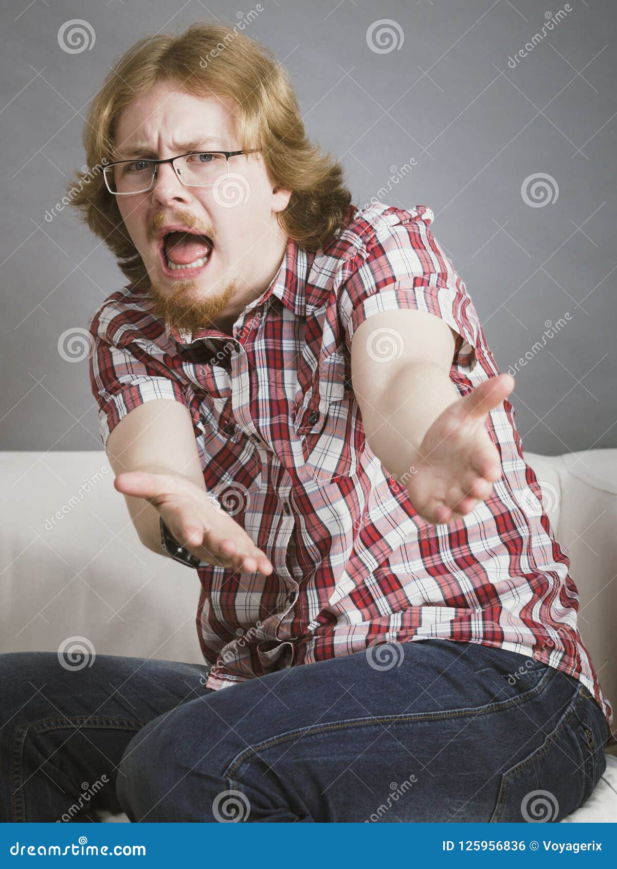 Teenage Man Complaining Gesturing Hands Stock Photo - Image of ...
