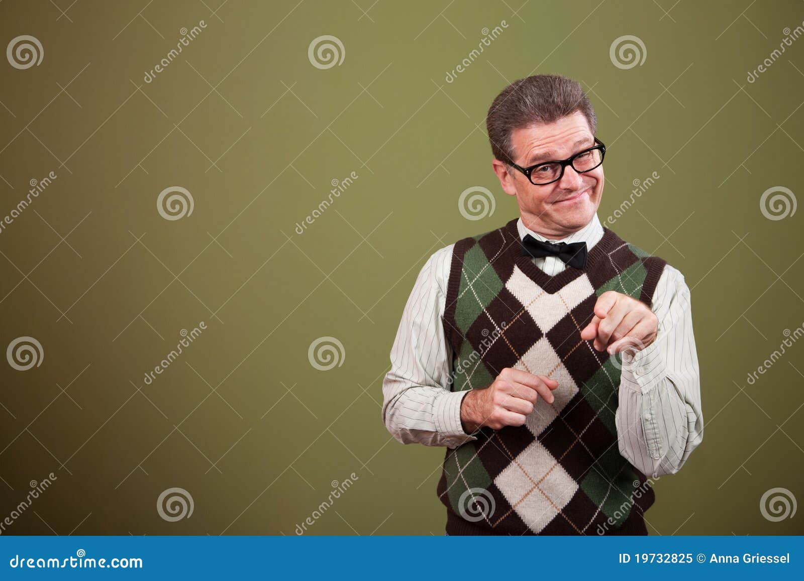 Nerd Man Pointing Index Finger Stock Image - Image of eyeglasses ...