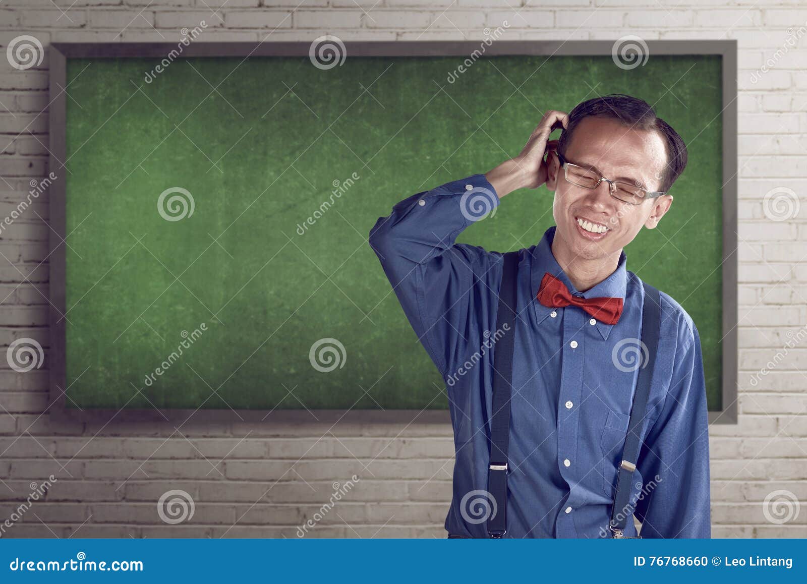 Nerd Man Scratching His Head Stock Photo - Image of nervous, indonesian ...