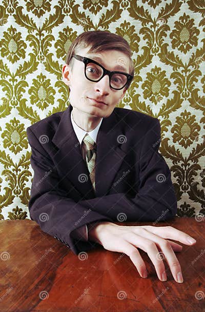 Nerd in an office stock photo. Image of emotion, black - 7595426