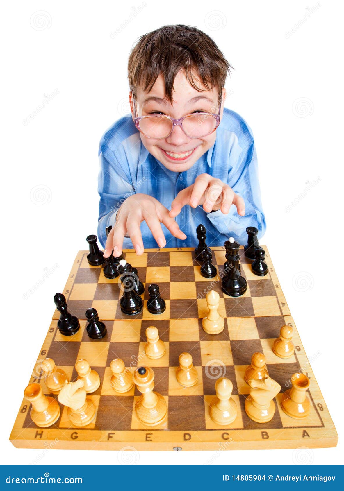 Nerd play chess stock photo. Image of intelligence, nerd - 14805904