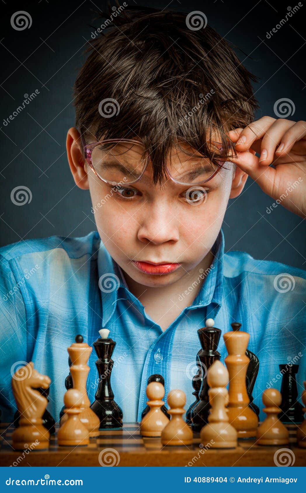 Nerd play chess stock photo. Image of person, funny, playful - 40889404