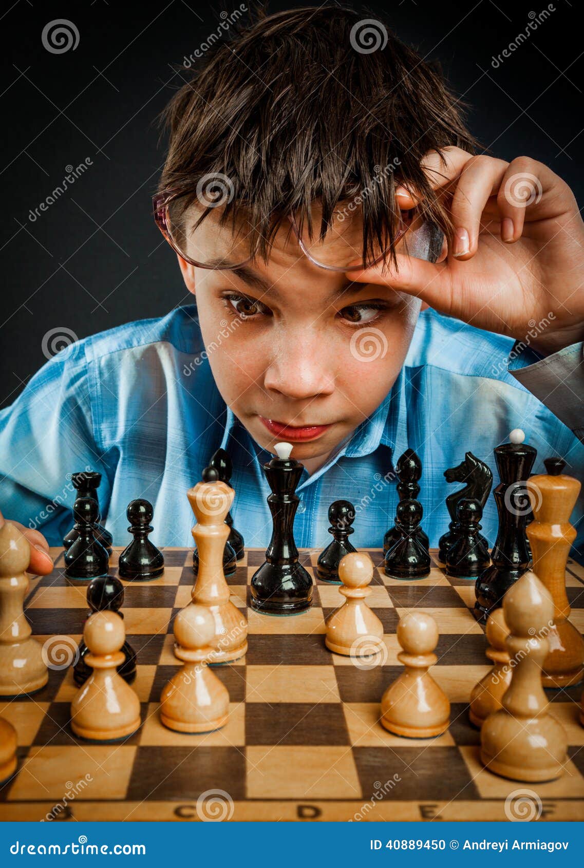 Nerd play chess stock photo. Image of foureyes, intelligence - 40889450