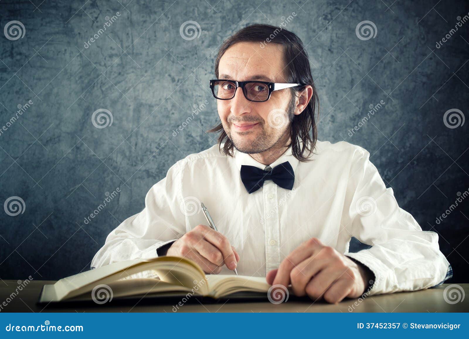 Nerd poet writing poems stock image. Image of sterotype - 37452357