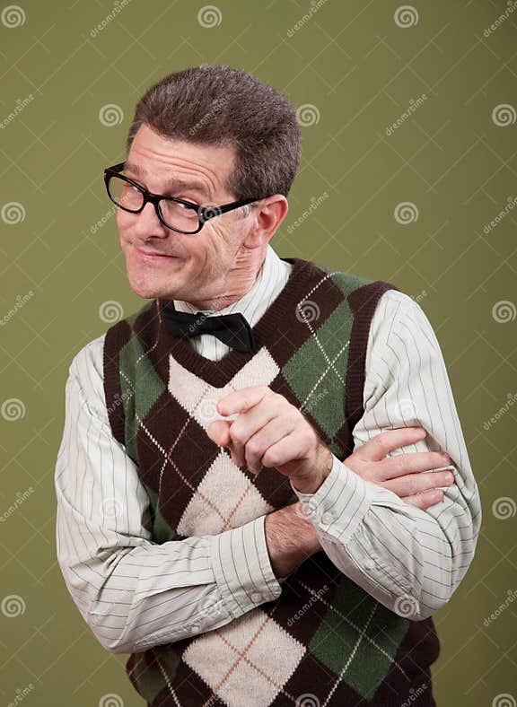 Nerd Pointing Index Finger stock photo. Image of space - 19732720