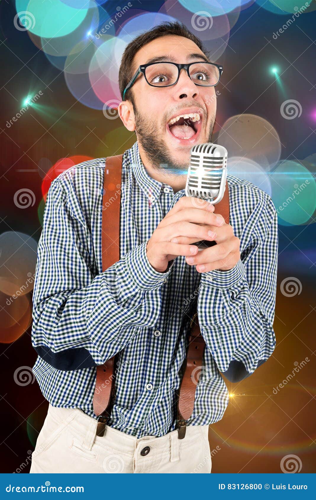 Nerd posing stock photo. Image of male, portrait, happiness - 83126800