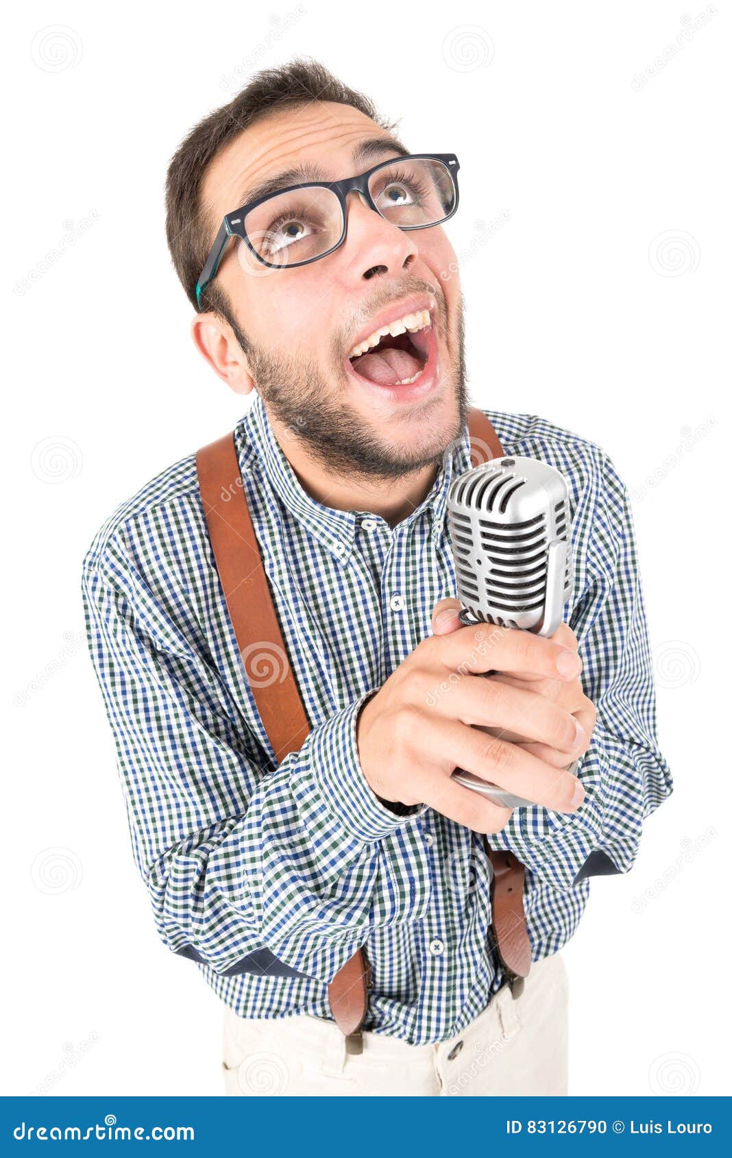 Nerd posing stock photo. Image of crazy, suspenders, micro - 83126790