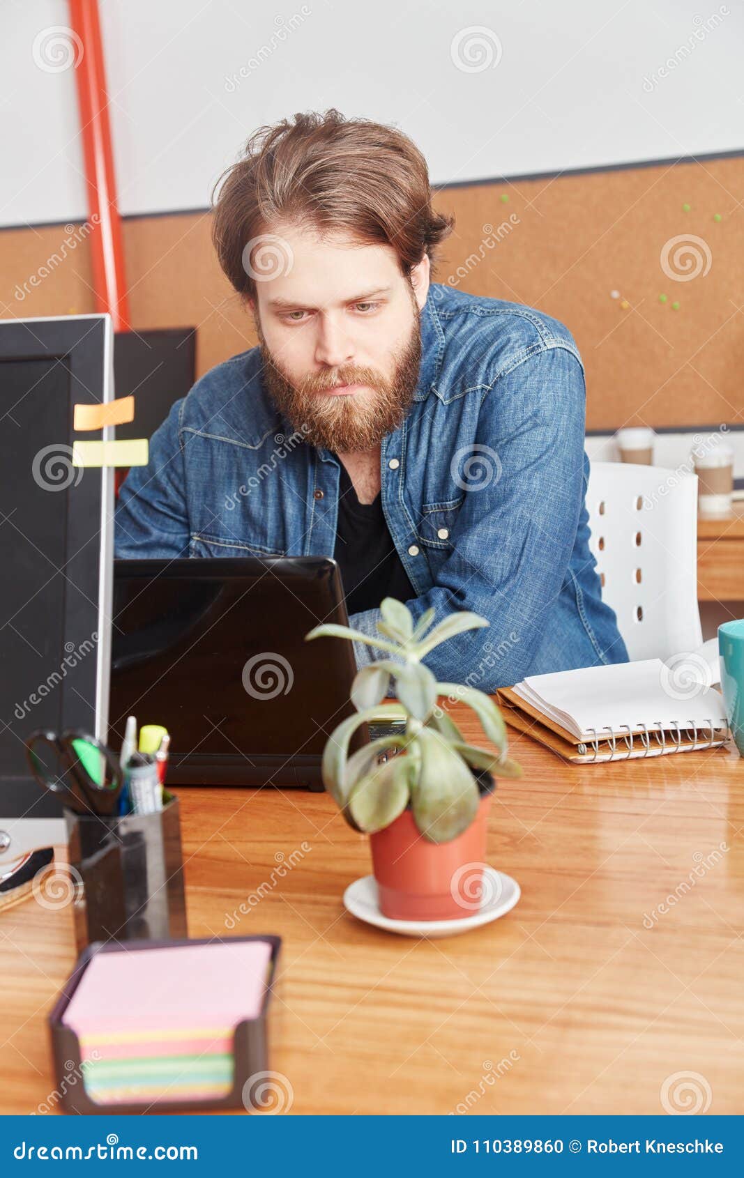 Nerd Programmer with Laptop Stock Photo - Image of wireless, workshop ...
