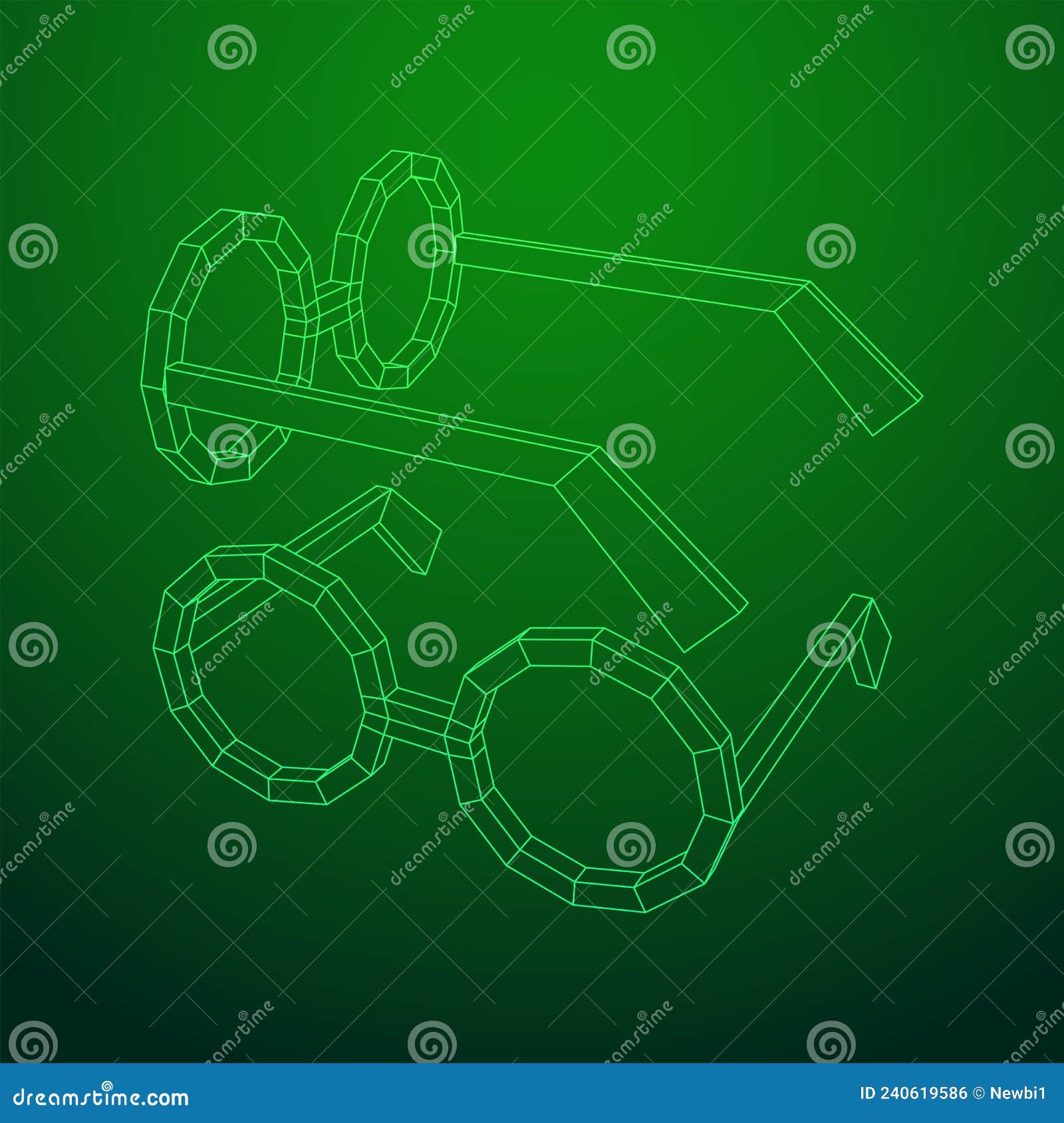 Nerd Round Retro Glasses Wireframe Vector Illustration. Stock Vector - Illustration of wear ...