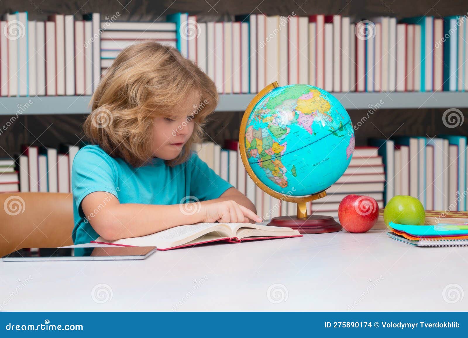 Nerd School Kid. Clever Child from Elementary School with Book. Smart ...
