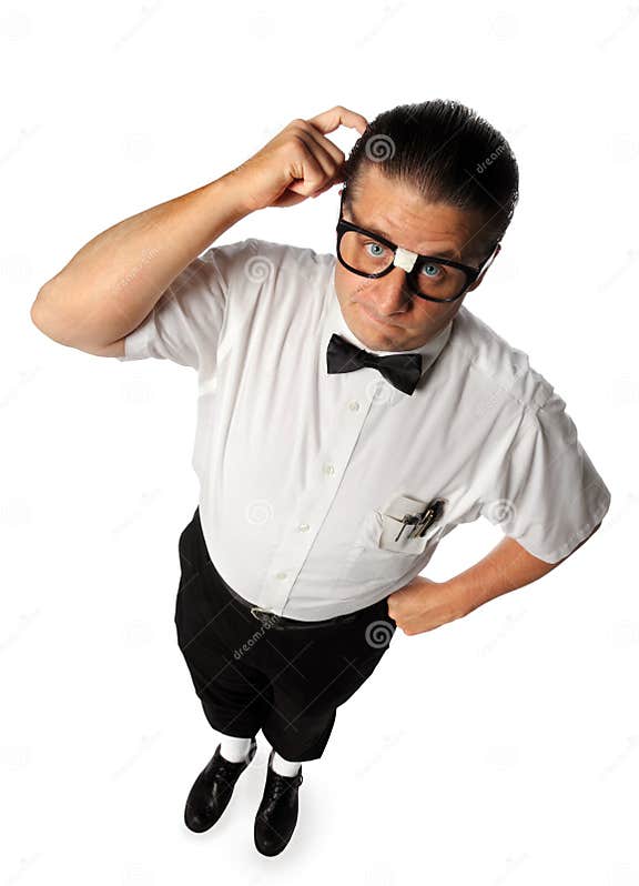 Nerd Scratching Head stock image. Image of caucasian, male - 9640777