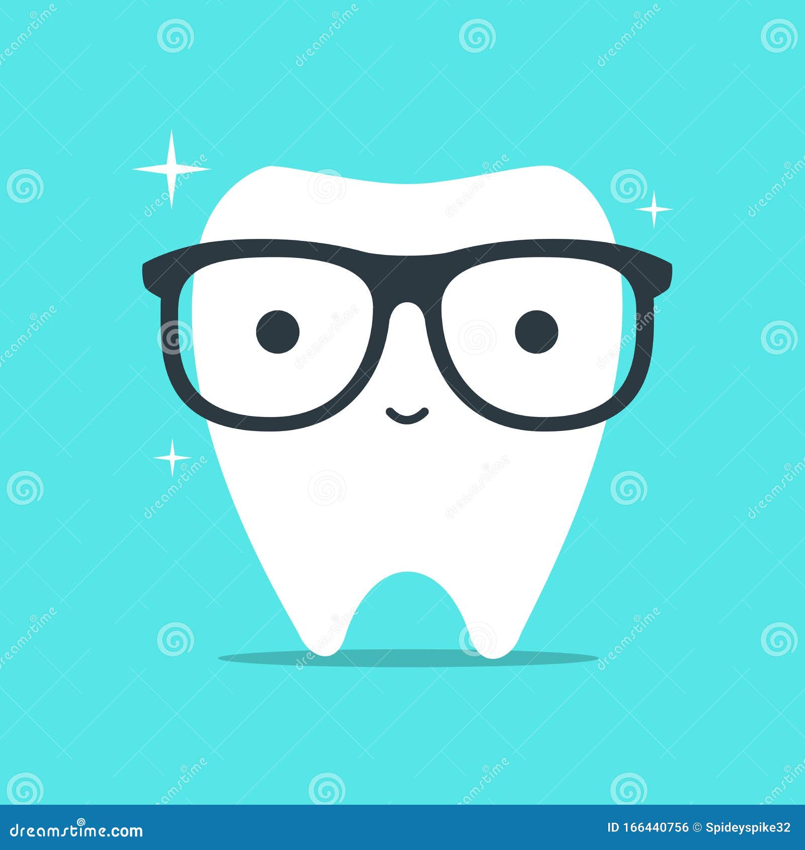 The Nerd Tooth is Wearing a Glasses. Isolated Vector Illustration Stock ...