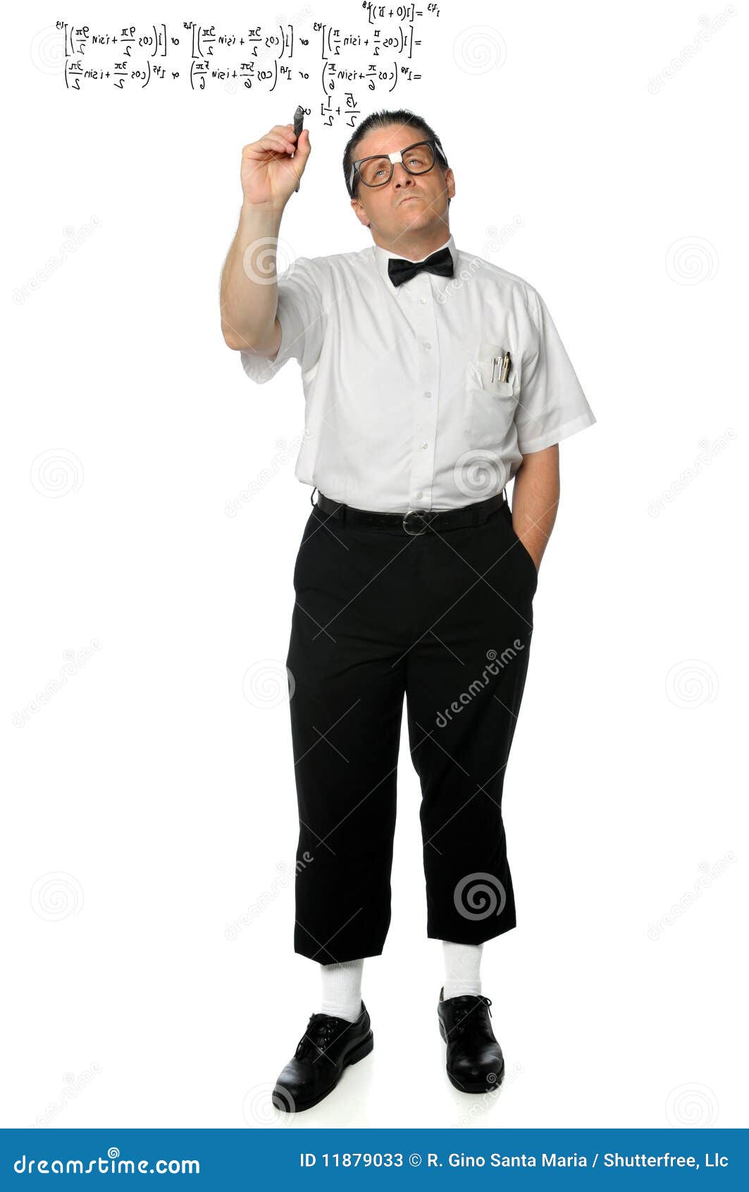 Man Writing Complex Math Formulas On Whiteboard. Mathematics And ...